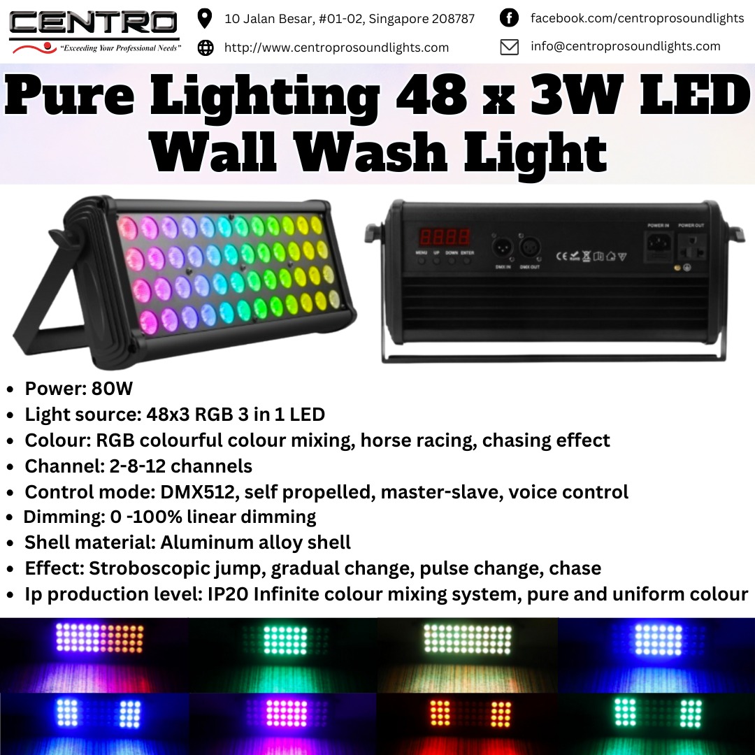 Pure Lighting 48 x 3W LED Wall Wash Light, Furniture & Home Living ...