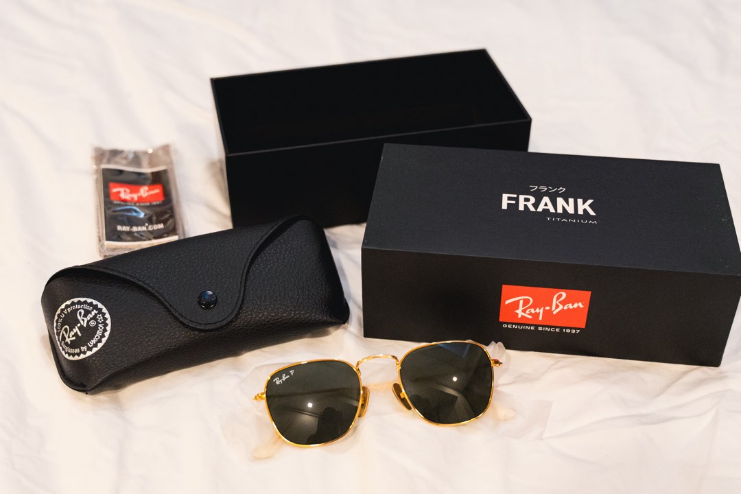 Ray-Ban Frank Titanium Sunglasses - Legend Gold / Green Polarized ...