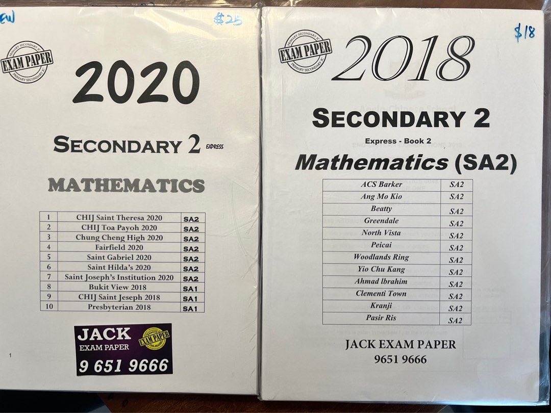 Secondary 2 Mathematics exam papers, Hobbies & Toys, Books & Magazines ...