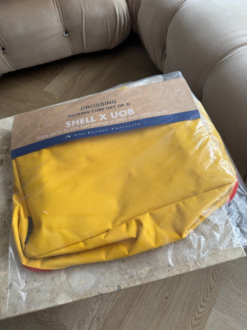 Shell x UOB Packing Cube (Set of 3), Hobbies & Toys, Travel, Travel ...