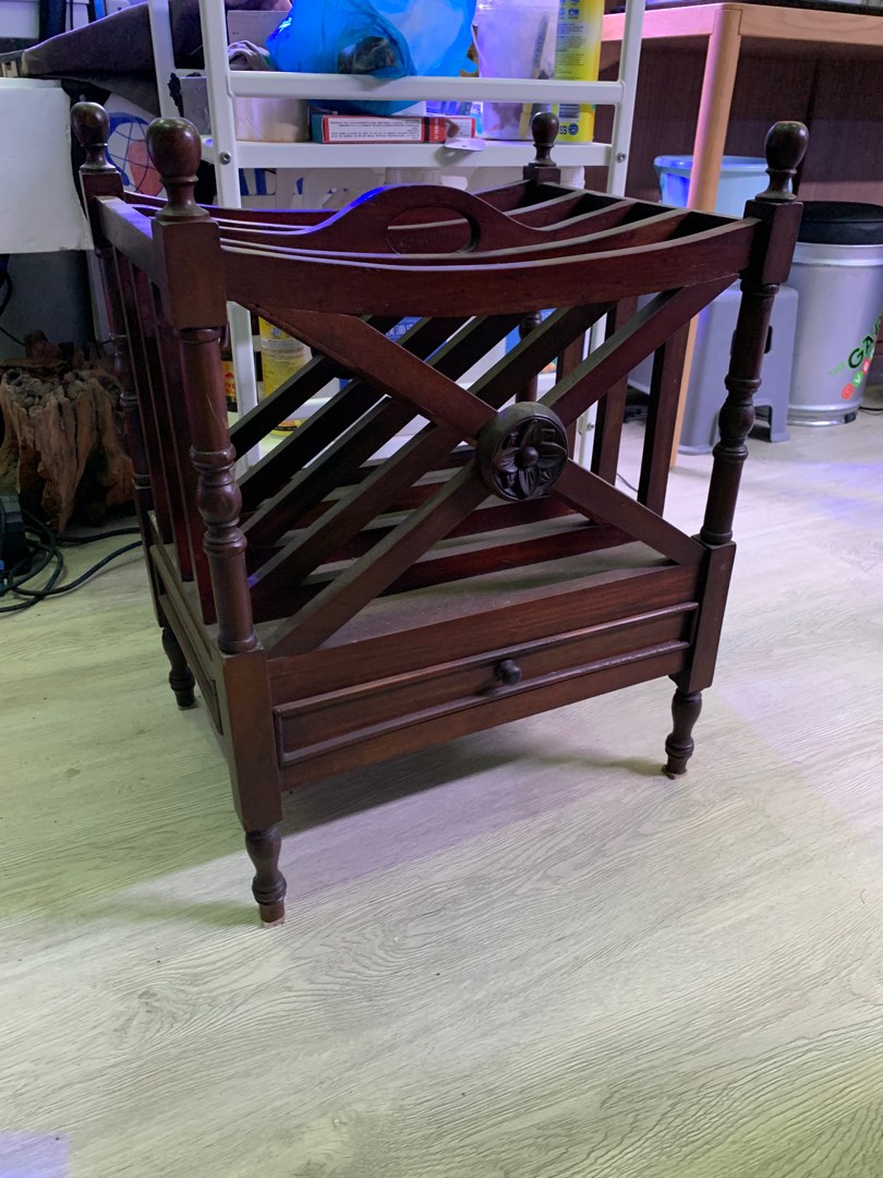 Soild wood Side magazine rack, Furniture & Home Living, Furniture ...