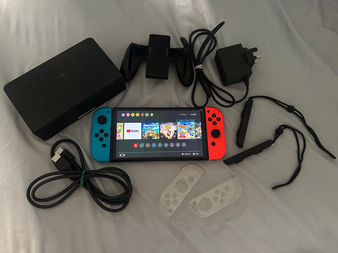 Switch OLED Neon Fullset, Video Gaming, Video Game Consoles, Nintendo ...