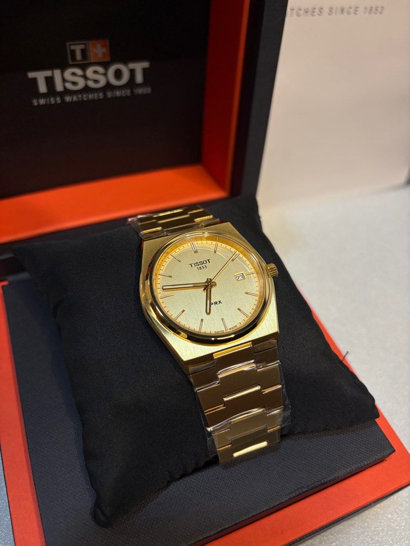 Tissot PRX Gold Watch, Luxury, Watches on Carousell