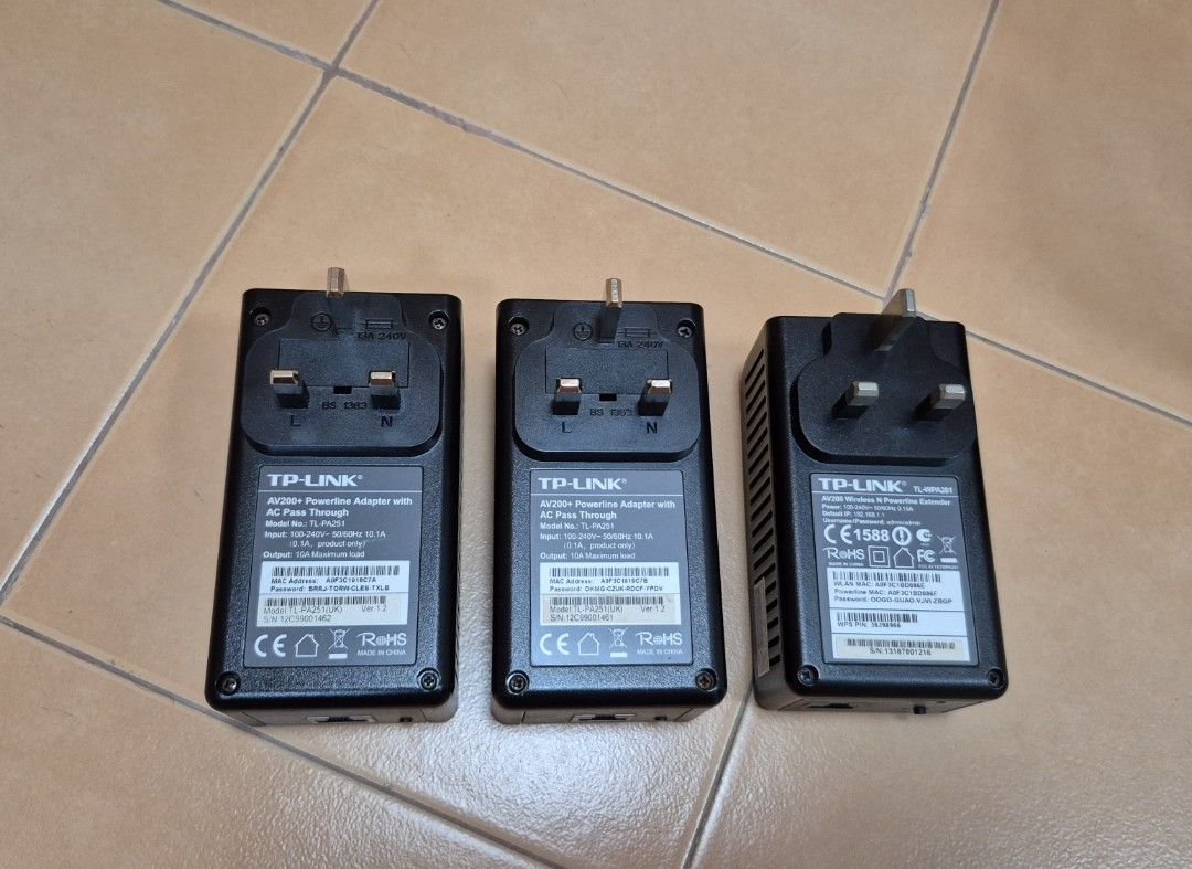 TP-Link Powerline Adapter Kit - AV200/300Mbps Model No :TL- PA251 & TL ...
