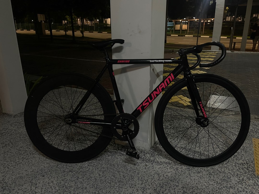 Tsunami SNM100 Fixed Gear Bike - Black, Sports Equipment, Bicycles ...