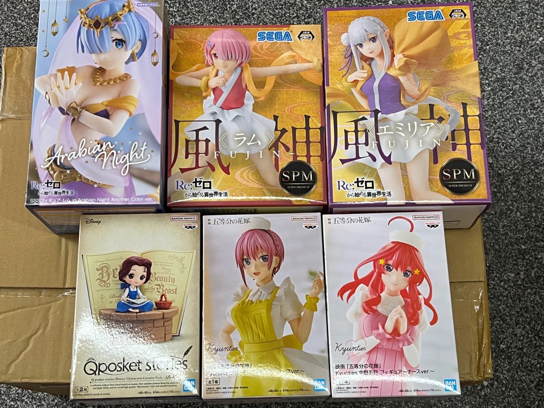 WTS Assorted Waifu Figures - Rem, Ram, Emilia, Nakano, Belle (Arabian ...
