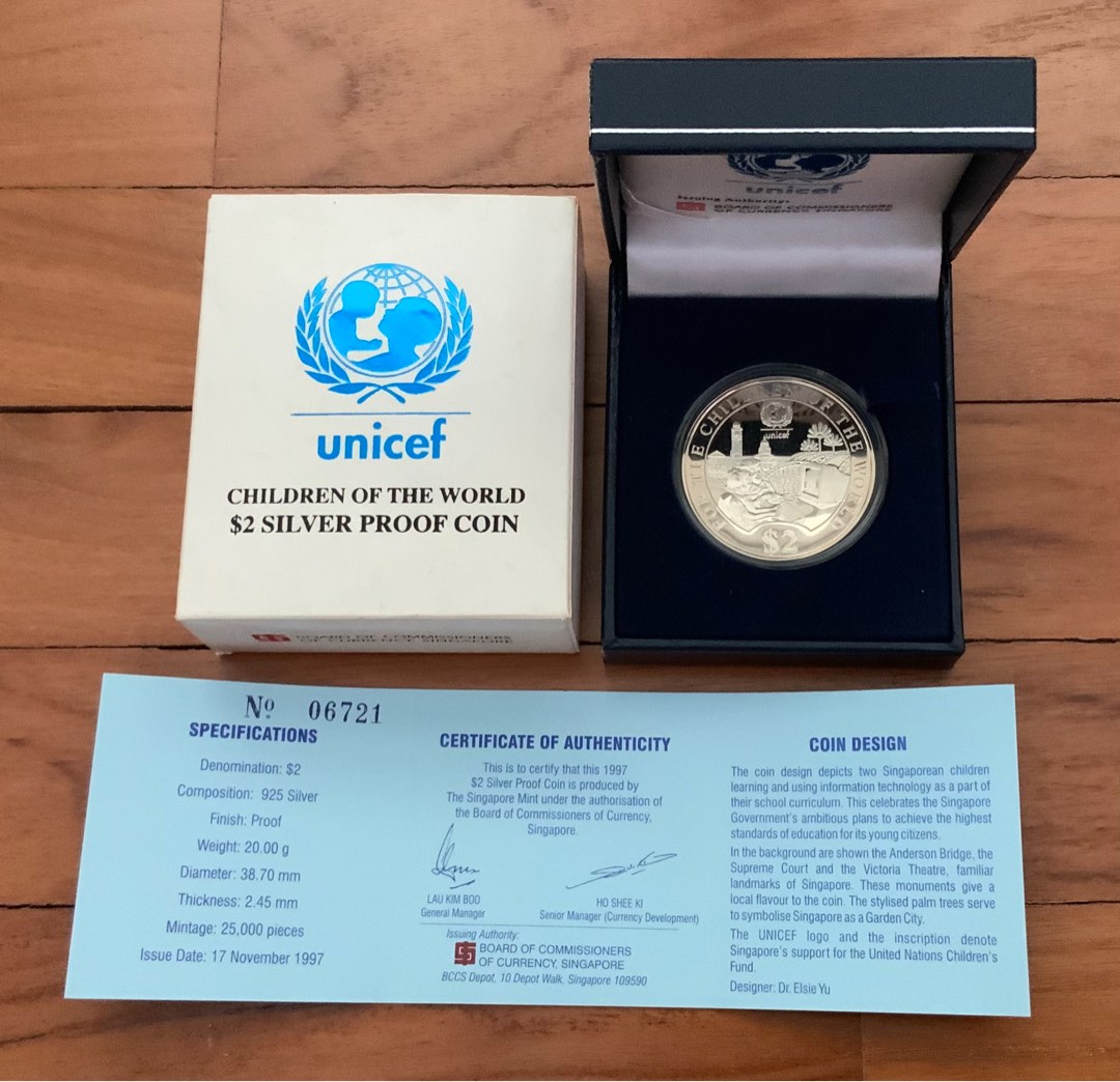 1997 UNICEF Children of the World $2 Silver Proof Coin, Hobbies & Toys ...