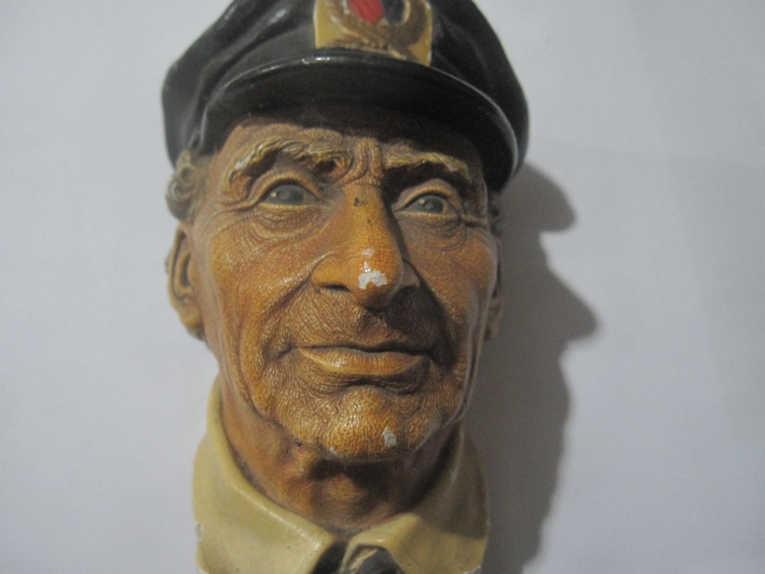 Bosson's 6" chalk-ware Head Sea Captain Norman Rockwell 1972 Congleton ...