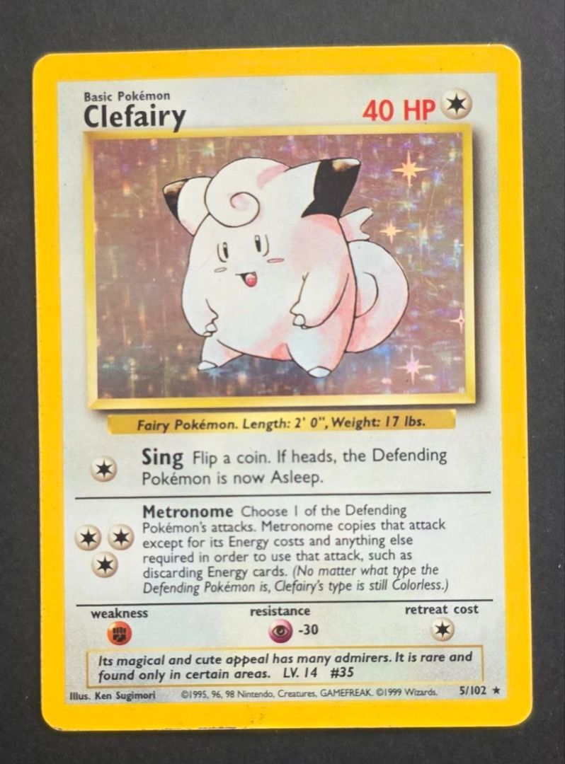 Clefairy #5 - Pokemon Vintage Base Set (1999) - Binder/PSA 1, Hobbies ...