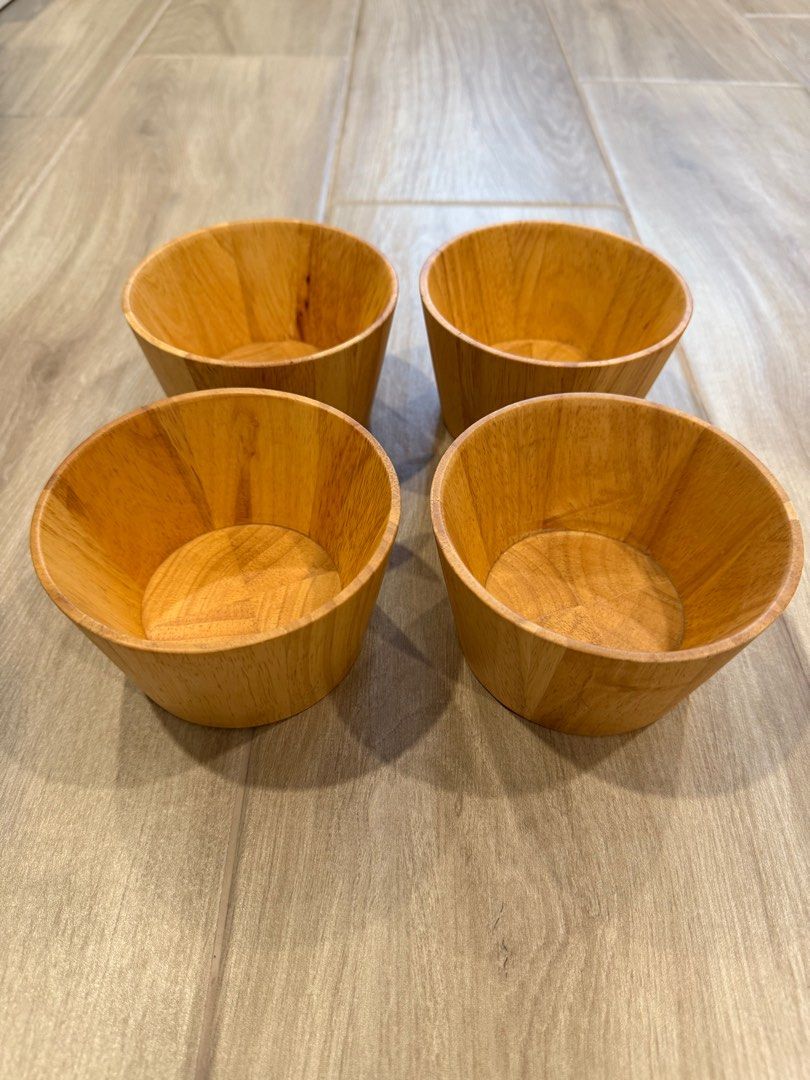 All for $12 Crate & Barrel Wooden Bowls - Set of 4, Furniture & Home ...