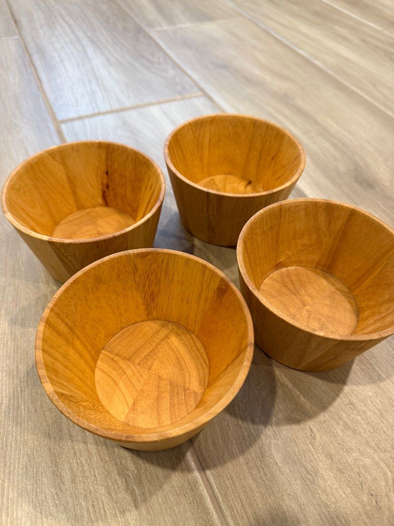 All for $12 Crate & Barrel Wooden Bowls - Set of 4, Furniture & Home ...