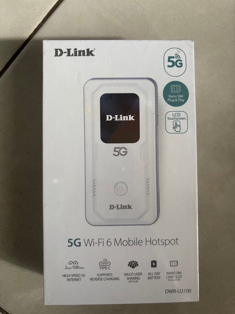 D-Link 5G Wi-Fi 6 Mobile Hotspot DWR-U2100, Computers & Tech, Parts ...