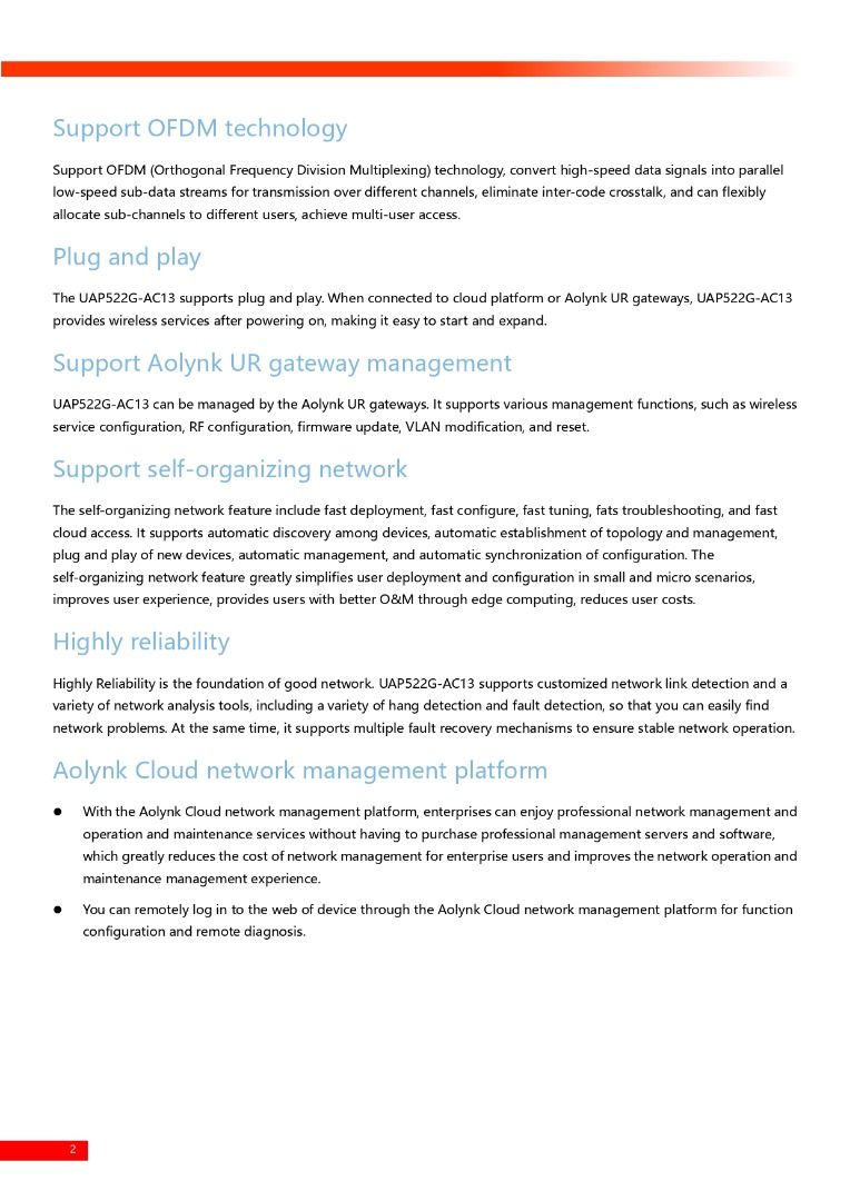 H3C Aolynk UAP522G-AC13 Ceiling Mounted 802.11ac Wireless Access Point ...