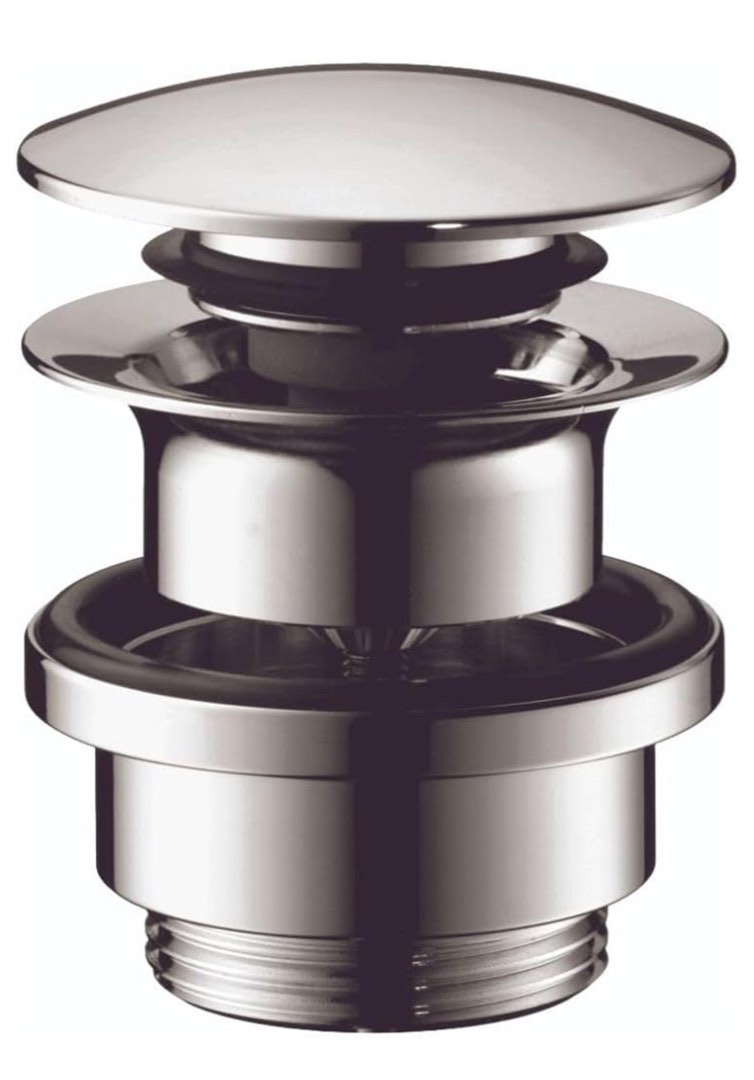 Hansgrohe 50100101 Sink Push Open Drain, 1-1/4-Inch, Chrome, Furniture ...
