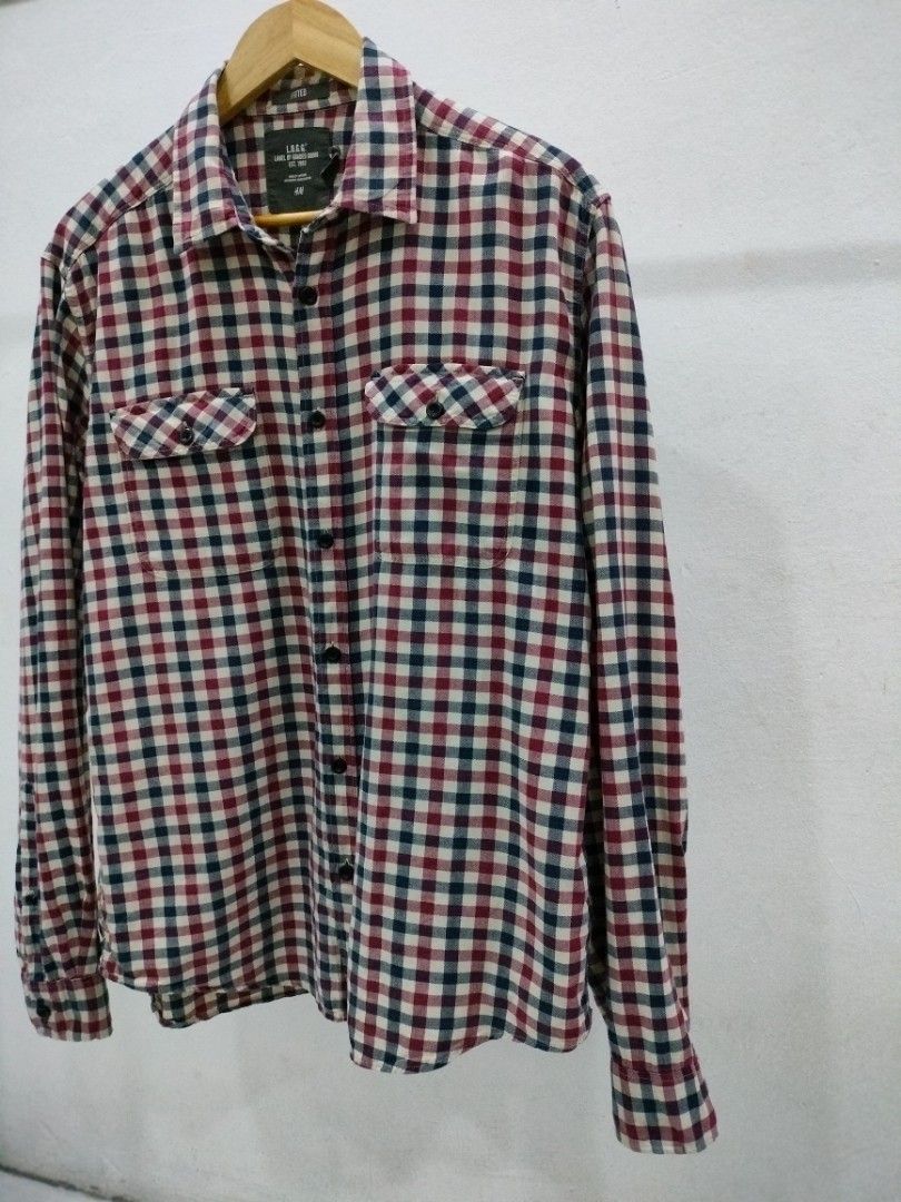 H&M LOGG double pocket kemeja long sleeve, Men's Fashion, Tops & Sets ...