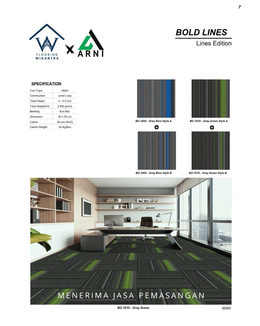 KARPET TILE LANTAI BOLD LINES 50 x 50 cm, Perabotan Rumah di Carousell