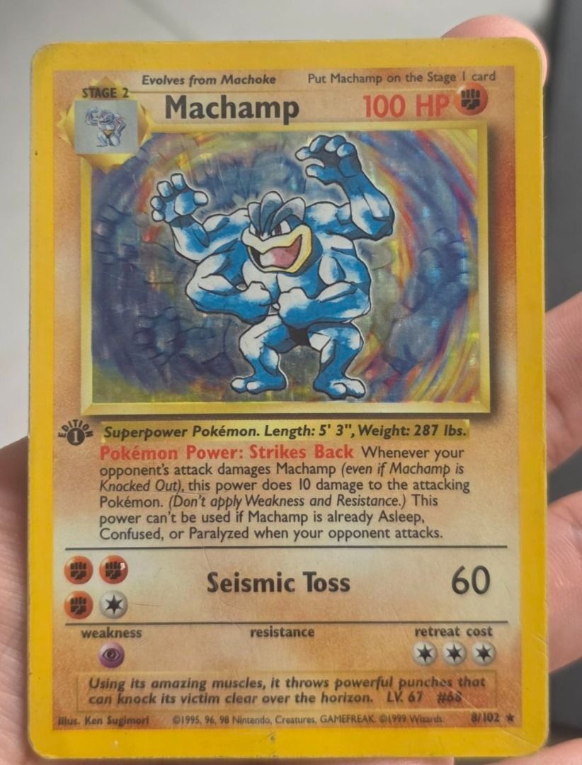 Machamp #8 1st Edition - Pokemon Base Set Vintage (1999) - Binder/PSA 1 ...