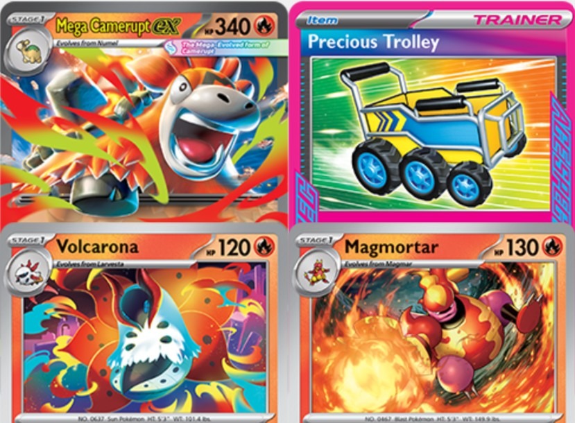 Pokemon TCG Mega Camerupt ex Deck with Volcarona, Magmortar and Precious Trolley ACESPEC ...
