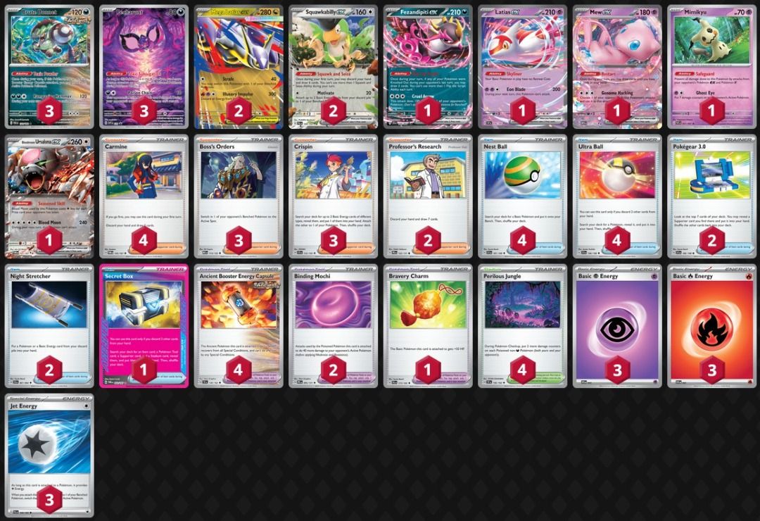 Pokemon TCG Mega Latias ex Donk/Hit-And-Run Deck with Brute Bonnet ...