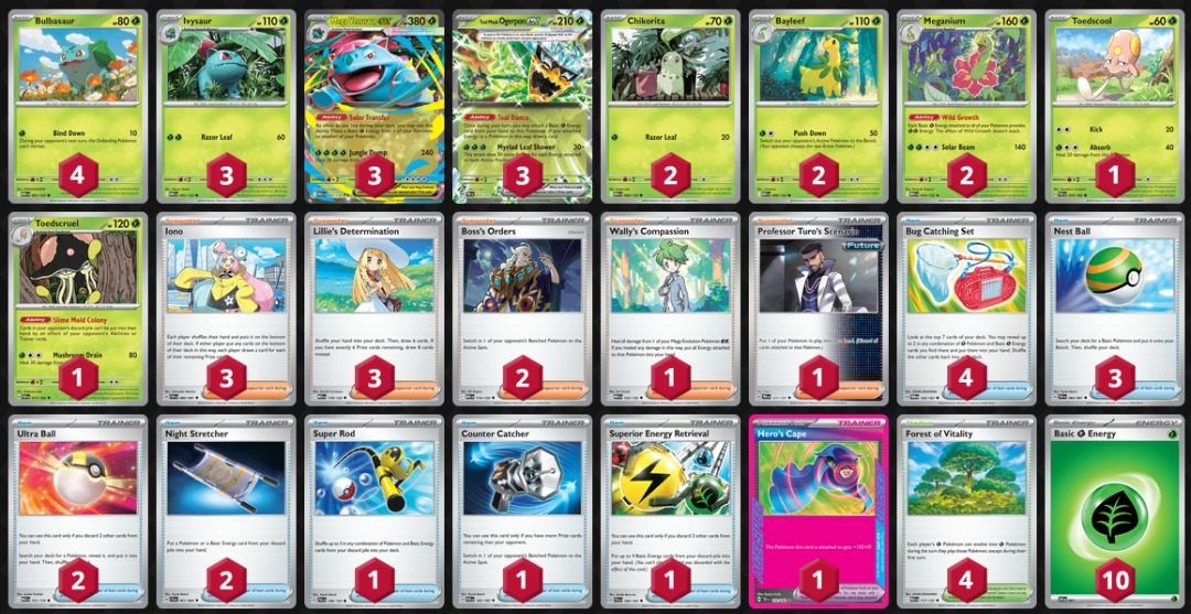 Pokemon TCG Mega Venusaur ex Deck with Hero's Cape ACESPEC and Wally's Compassion, Hobbies ...