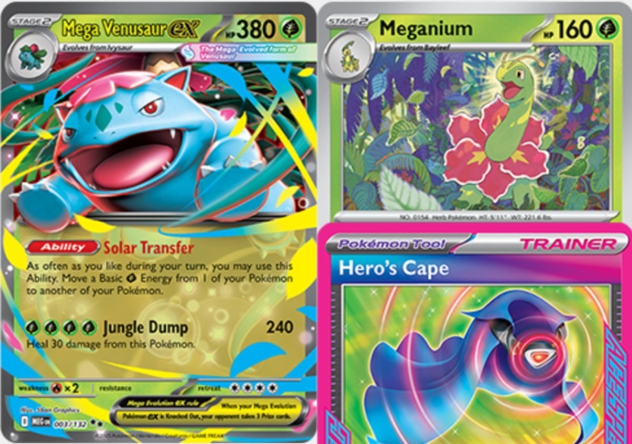 Pokemon TCG Mega Venusaur ex Deck with Hero's Cape ACESPEC and Wally's Compassion, Hobbies ...