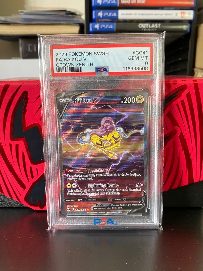 Raikou V Full Art Crown Zenith Sword And Shield PSA 10 Pokemon TCG ...
