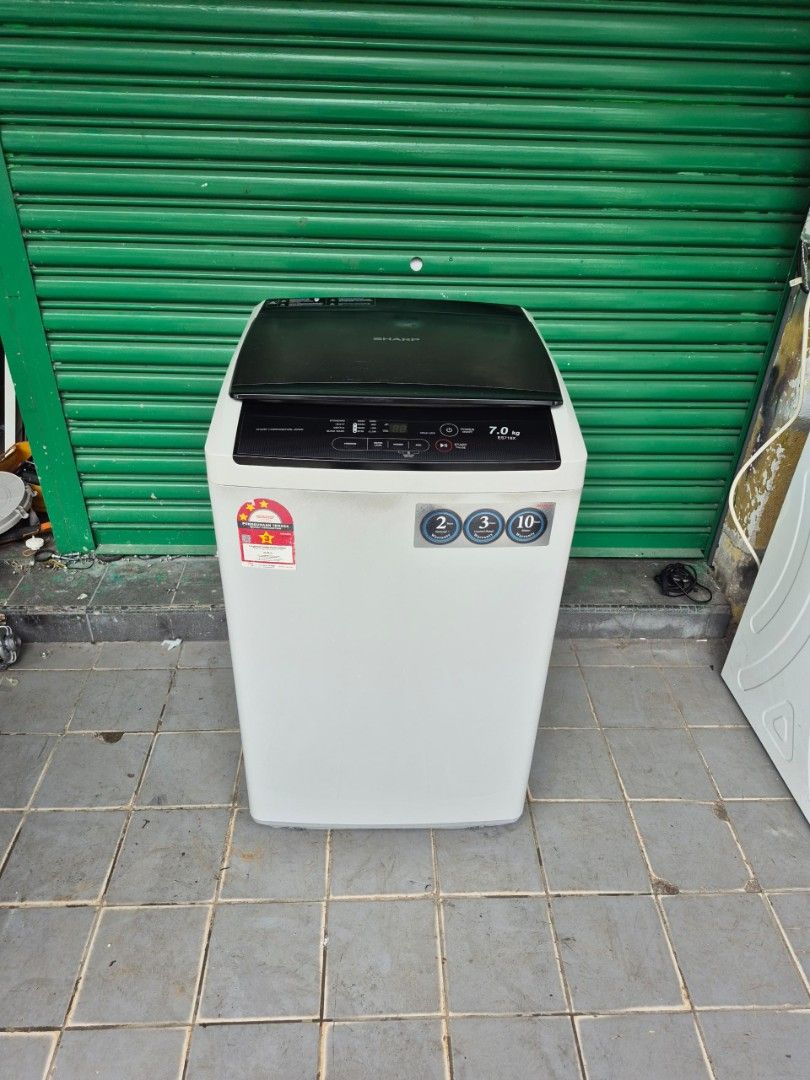Sharp 7kg Fully Automatic Washing Machine top load Washer mesin basuh ...