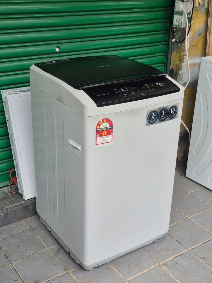 Sharp 7kg Fully Automatic Washing Machine top load Washer mesin basuh ...