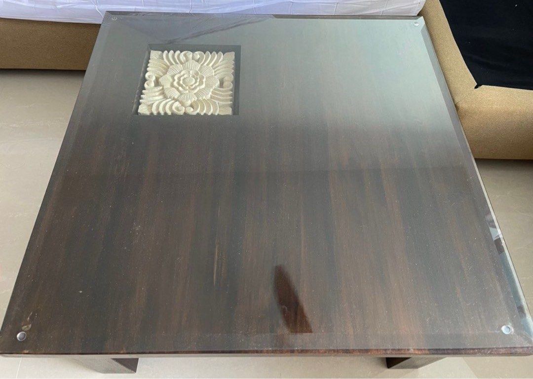 Teak wood coffee table, Furniture & Home Living, Furniture, Tables ...
