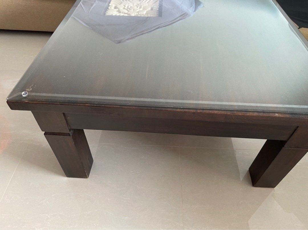 Teak wood coffee table, Furniture & Home Living, Furniture, Tables ...