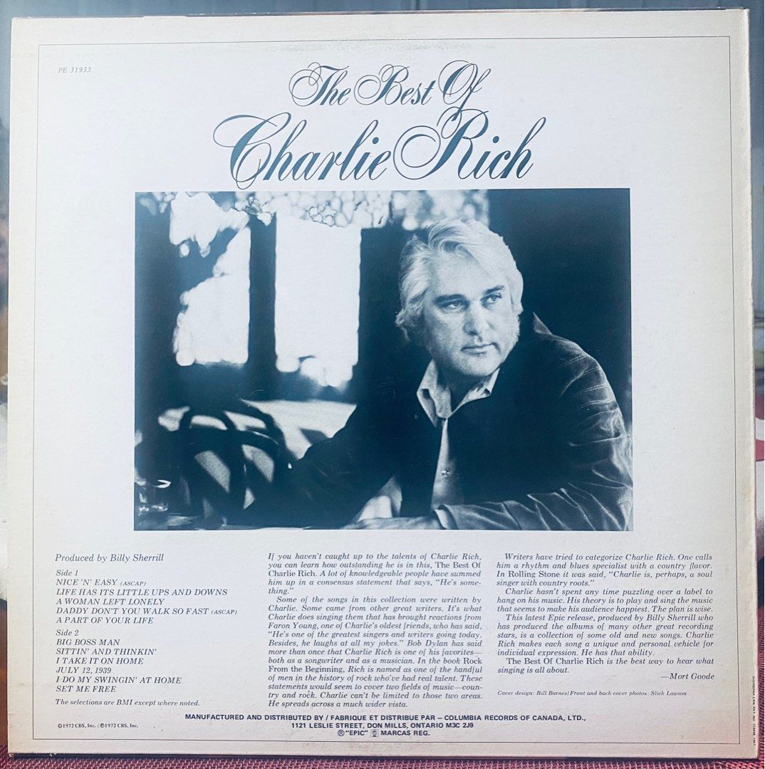 The Best Of CHARLIE RICH - Vinyl LP, Hobbies & Toys, Music & Media ...