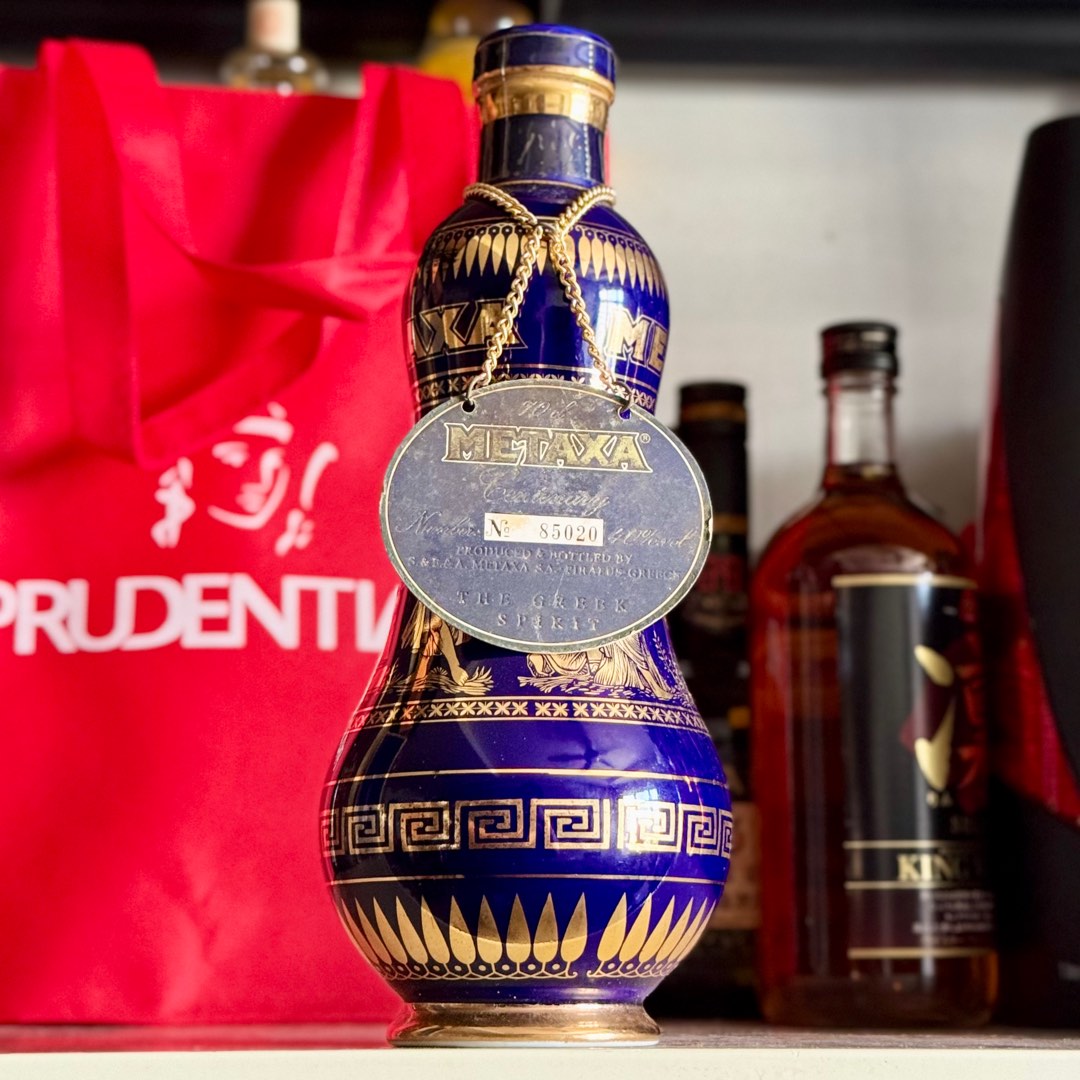 1988 Metaxa Centenary 18K Gold Porcelain Bottle Rum Whisky Cognac (70cl ...