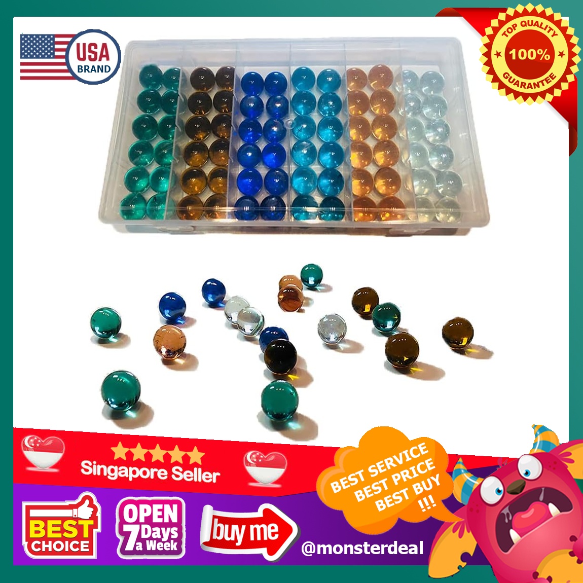 72 PCS Marbles for Kids, 6 Colors Glass Marbles Bulk for Marble Games ...