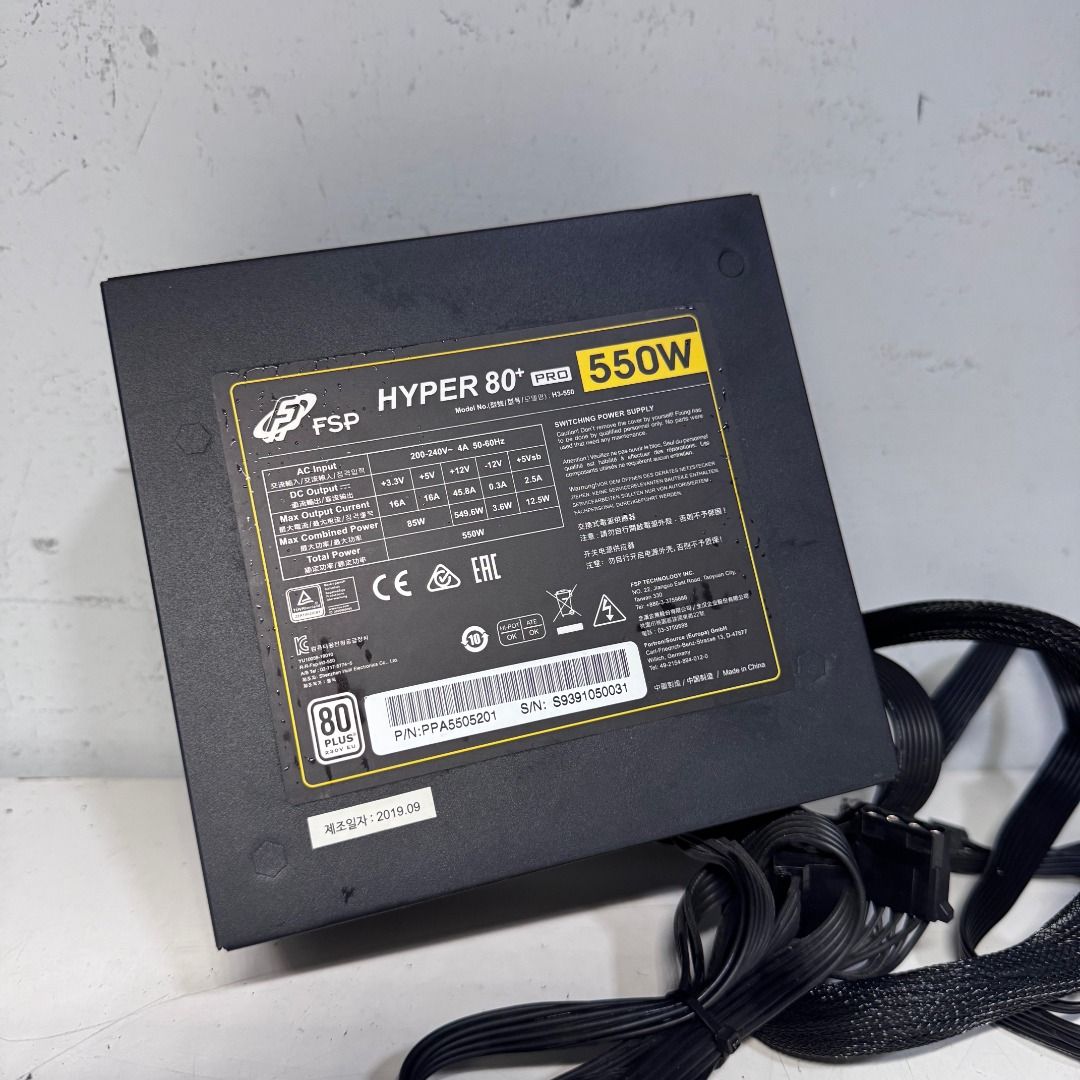 ⚡ FSP Hyper 80+ Pro 550W PSU | Reliable 80+ Certified Power Supply ...