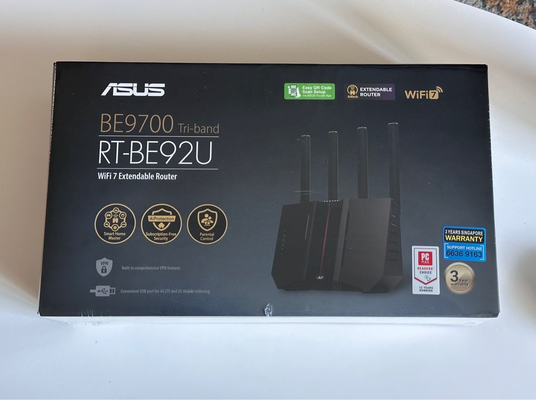 ASUS BE9700 RT-BE92U WiFi 7 Tri-band Router, Computers & Tech, Parts ...