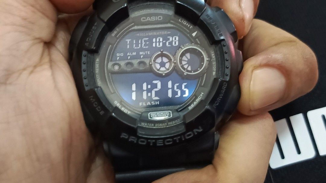 Casio G-Shock GD-100 Black Watch, Men's Fashion, Watches & Accessories ...