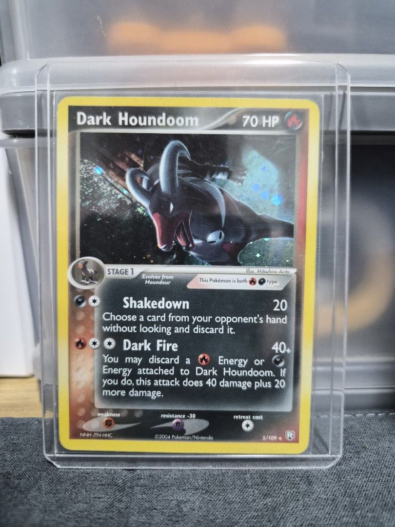 Dark Houndoom Pokemon Card (For Collection), Hobbies & Toys, Toys ...