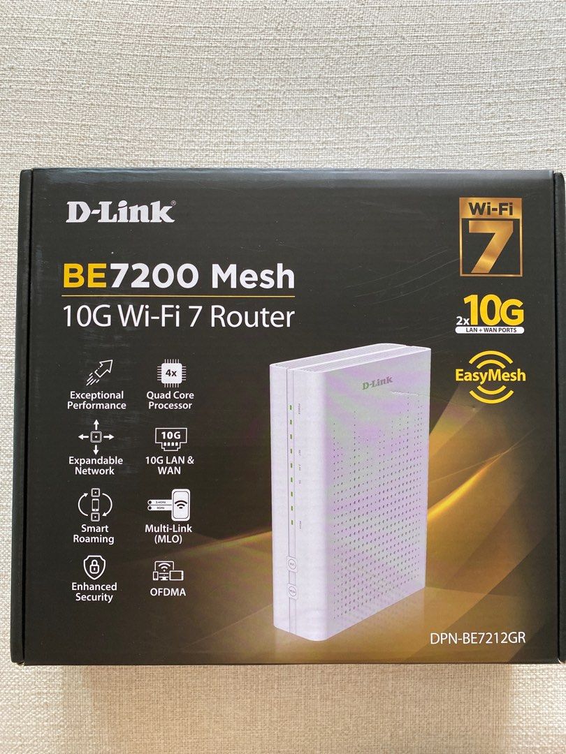 D-Link BE7200 Mesh 10G Wi-Fi 7 Router, Computers & Tech, Parts ...