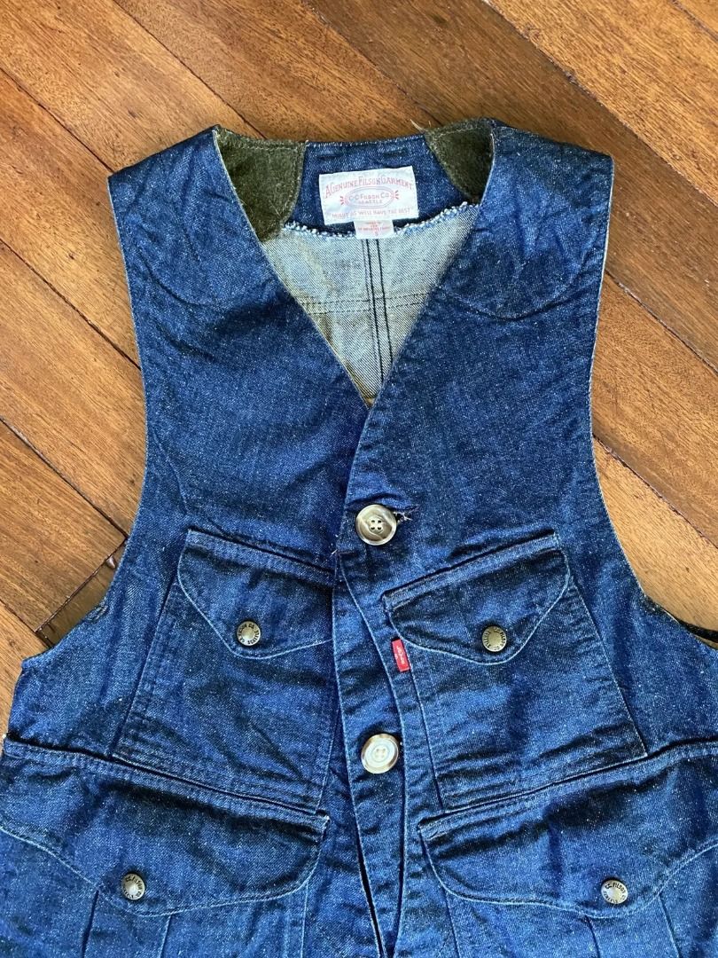 Filson x Levis Cargo Utility Hunting Denim Vest, Men's Fashion, Coats ...