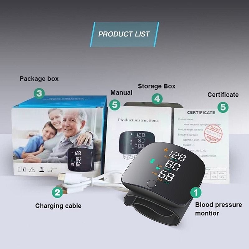 [FREE DELIVERY] BP-A01 Rechargeable Voice WristBlood Pressure Monitor ...