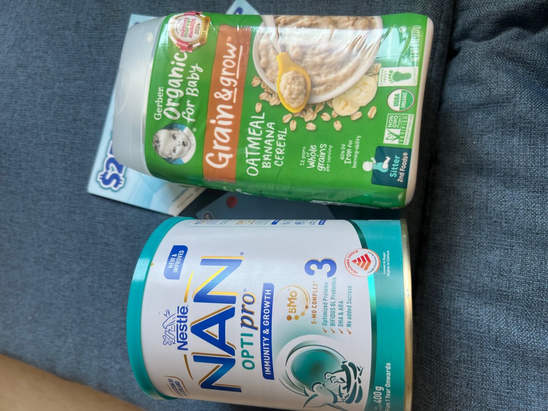 Gerber Oatmeal Cereal & Nestle NAN Optipro 3, Babies & Kids, Nursing ...