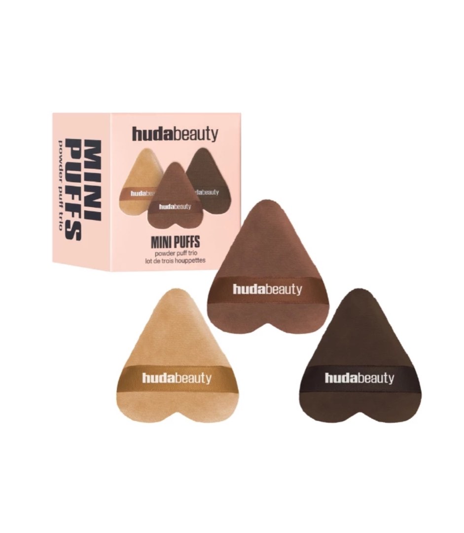 Huda Beauty Mini Powder Puff Trio, Beauty & Personal Care, Face, Makeup ...