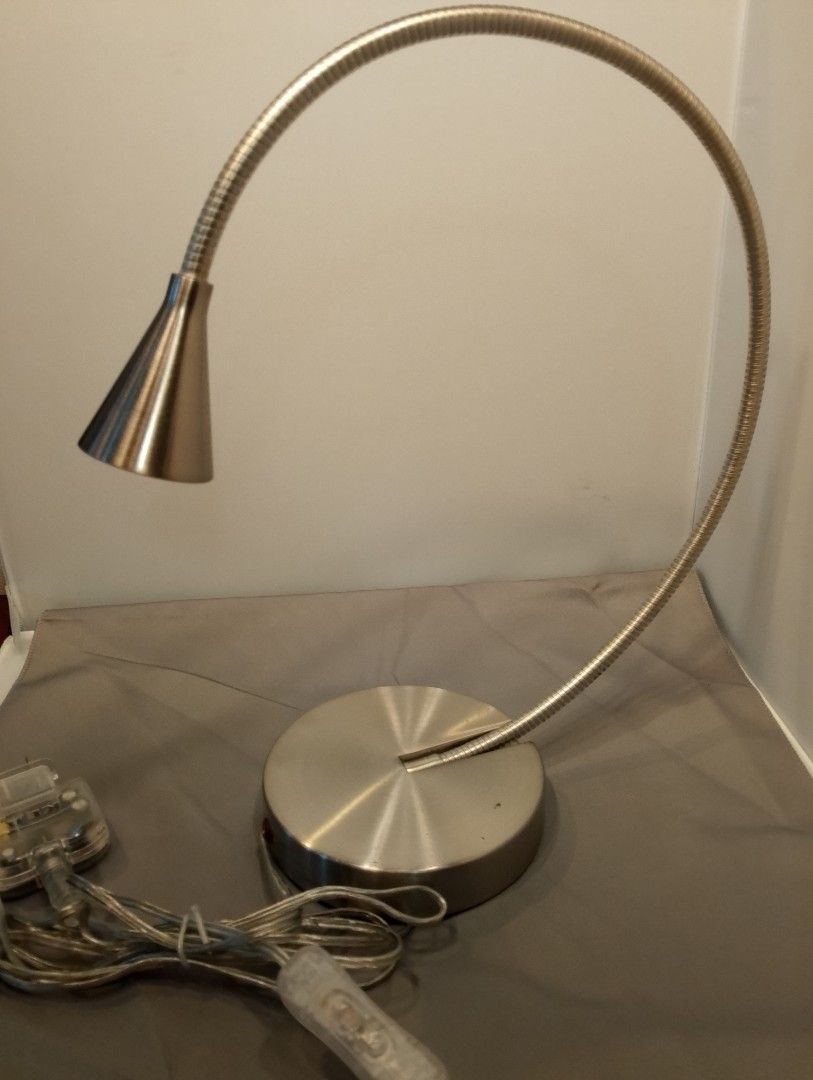 IKEA TIVED Stainless Steel Flexible LED Turntable Lamp, Furniture ...