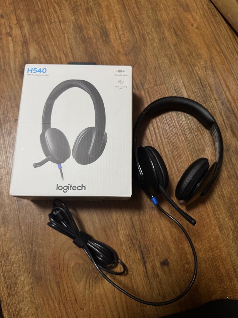 Logitech H540 USB Headset (Noise Canceling mic), Audio, Headphones ...