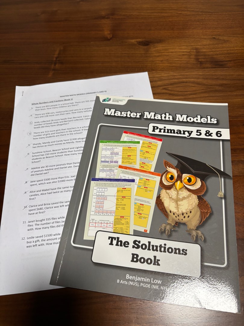 Master Math Models Primary 5 & 6 Solutions Book, Hobbies & Toys, Books ...