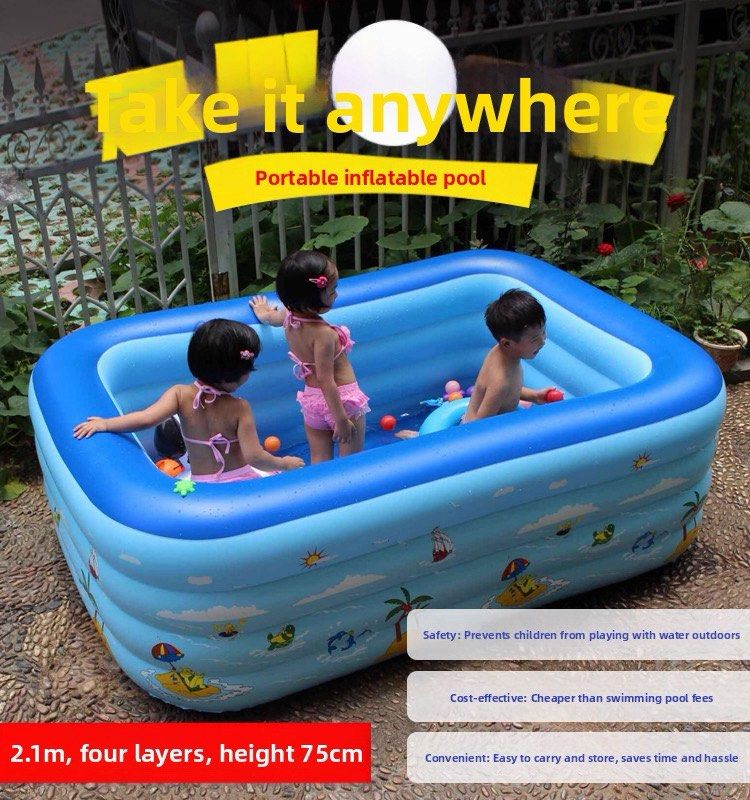 Portable Inflatable Pool - 1.5m, tow Layers, Sports Equipment, Other ...