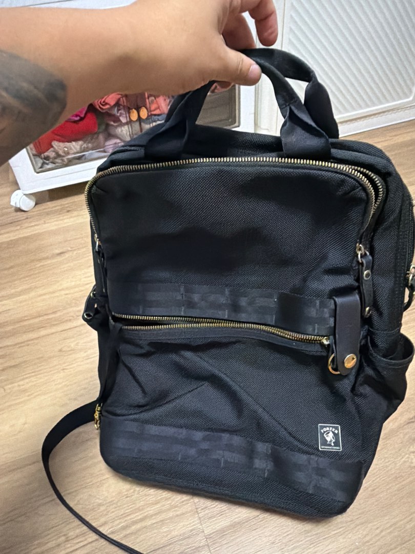 Porter International Black Backpack, Men's Fashion, Bags, Backpacks on ...