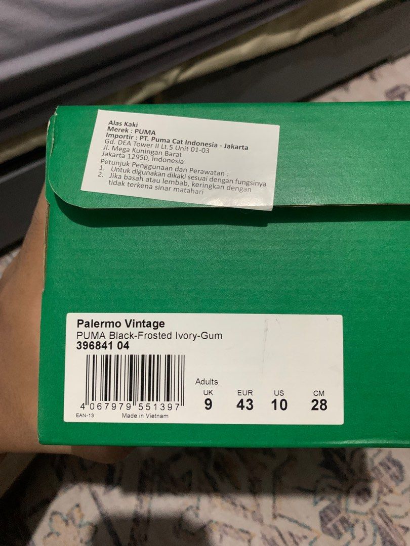 Puma Palermo Vintage (Black Frosted/Ivory Gum), Fesyen Pria, Sepatu ...