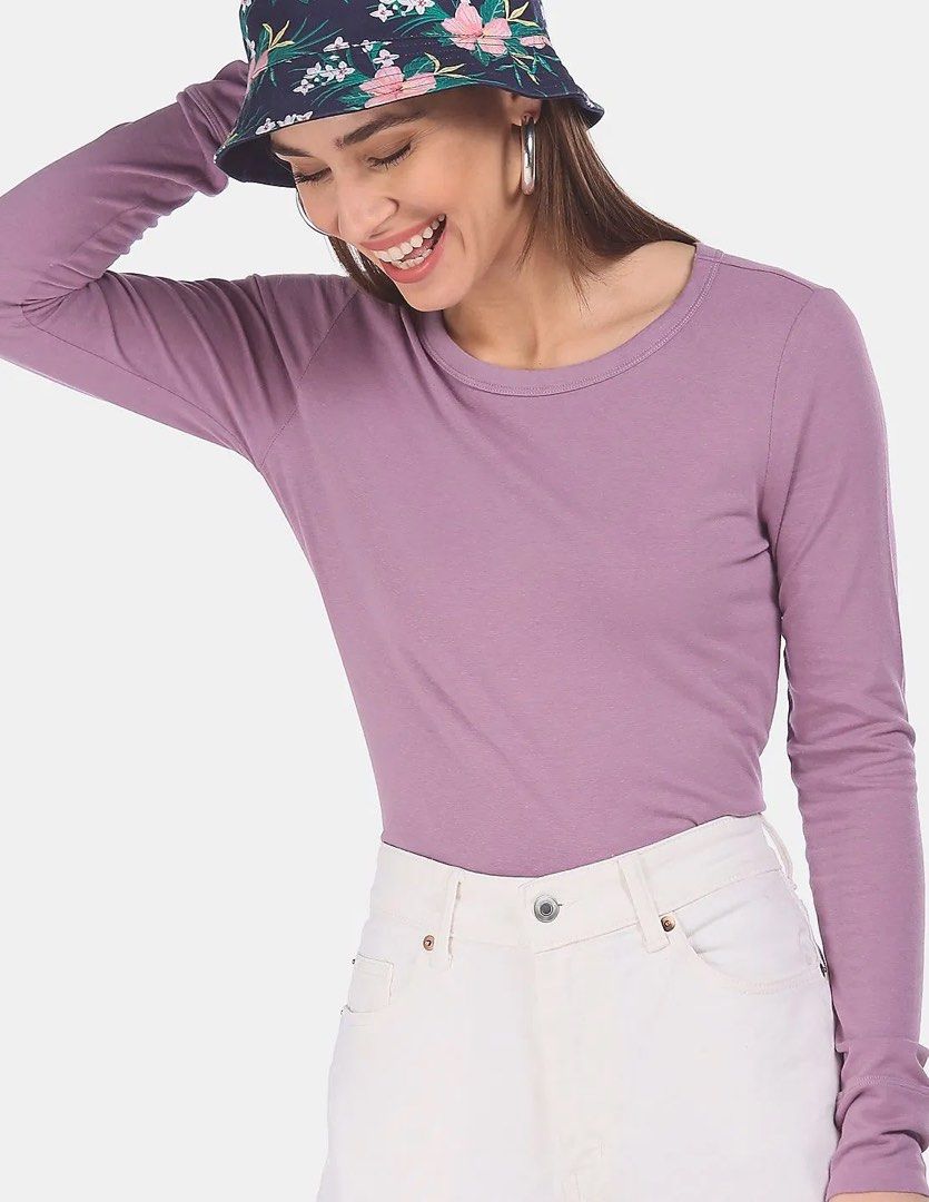 Purple lilac Long Sleeve Top brandy melville, Women's Fashion, Tops ...