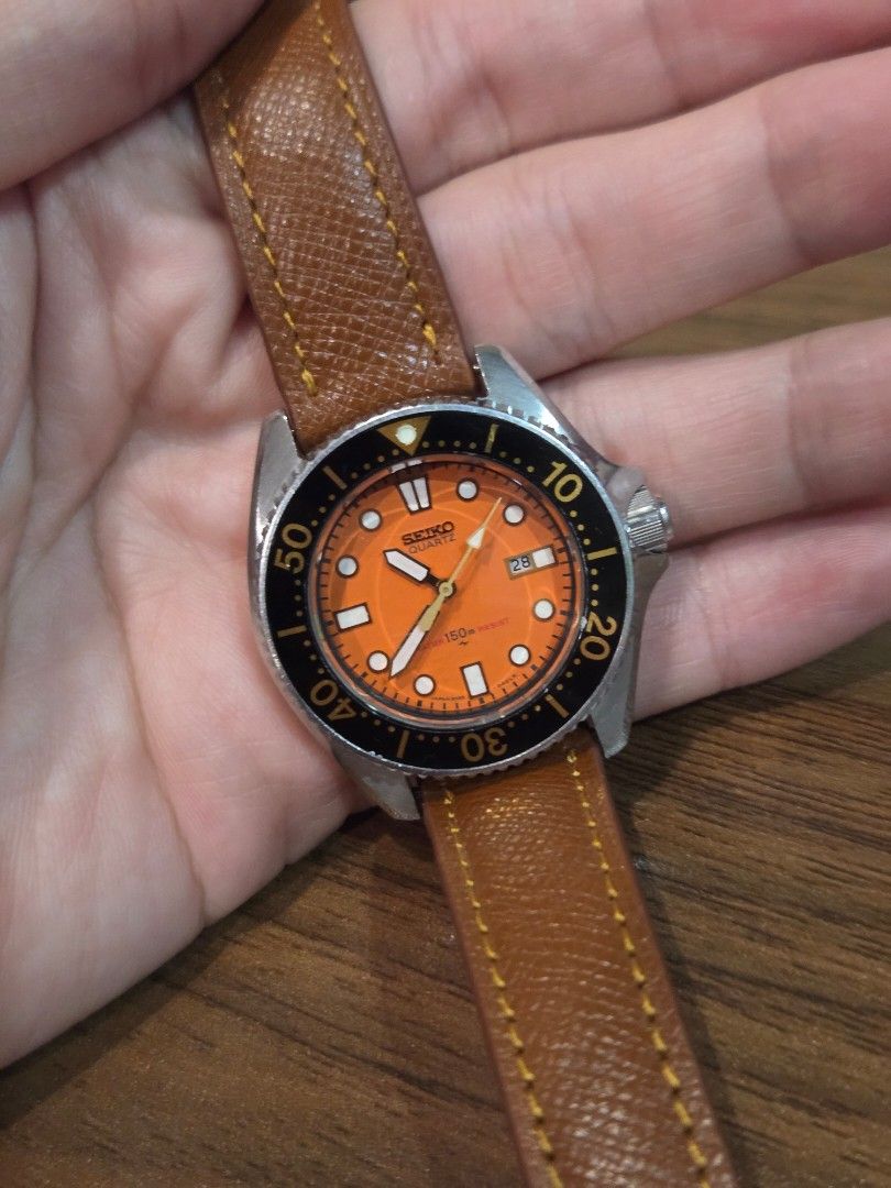 Seiko Quartz Orange Dial Watch, Women's Fashion, Watches & Accessories ...